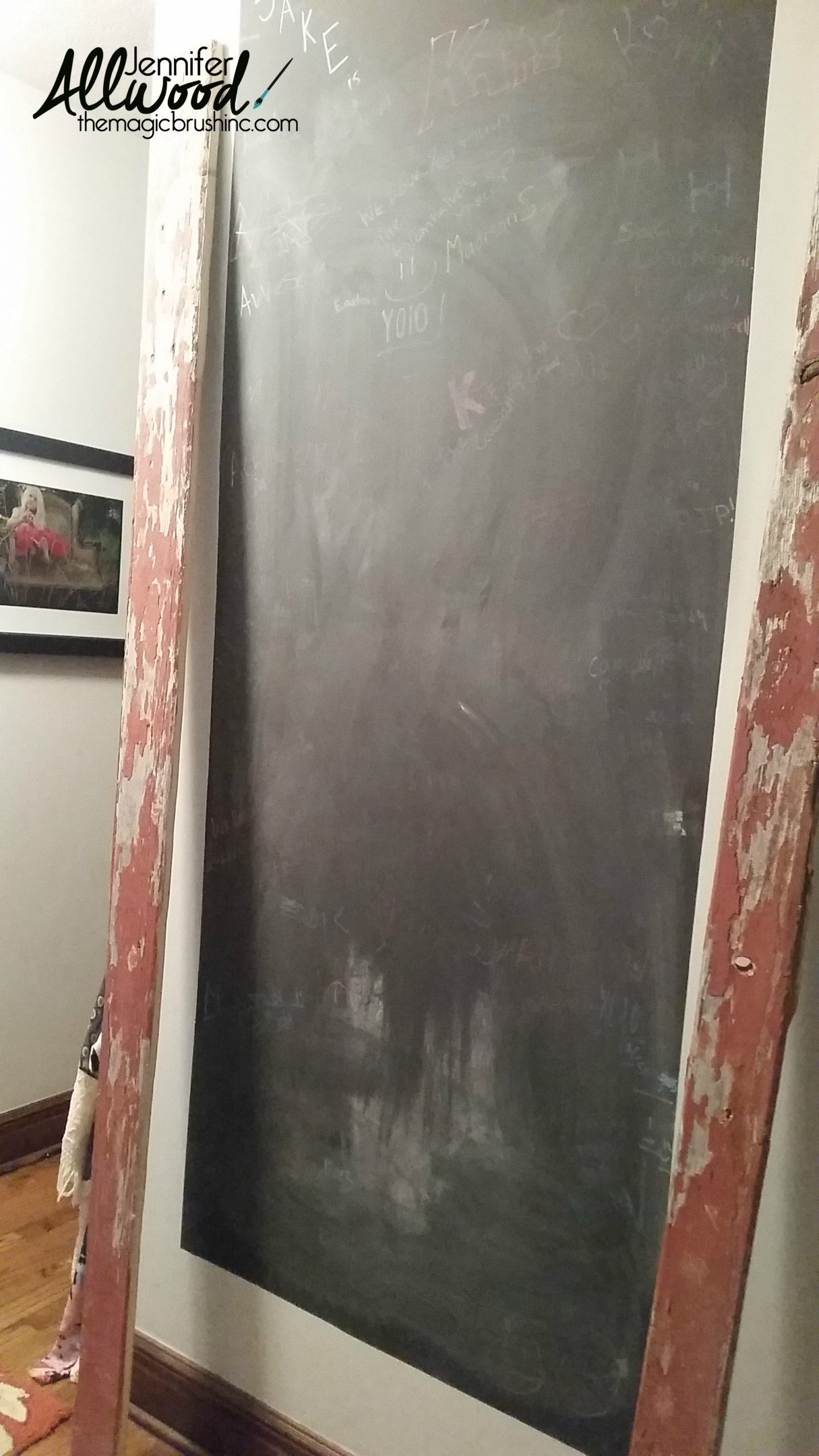 How to make a ginormously huge chalkboard for your home! - Jennifer ...