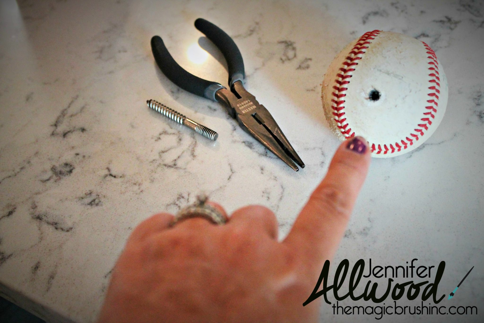 Baseball Curtain Rod Finials - Jennifer Allwood Home