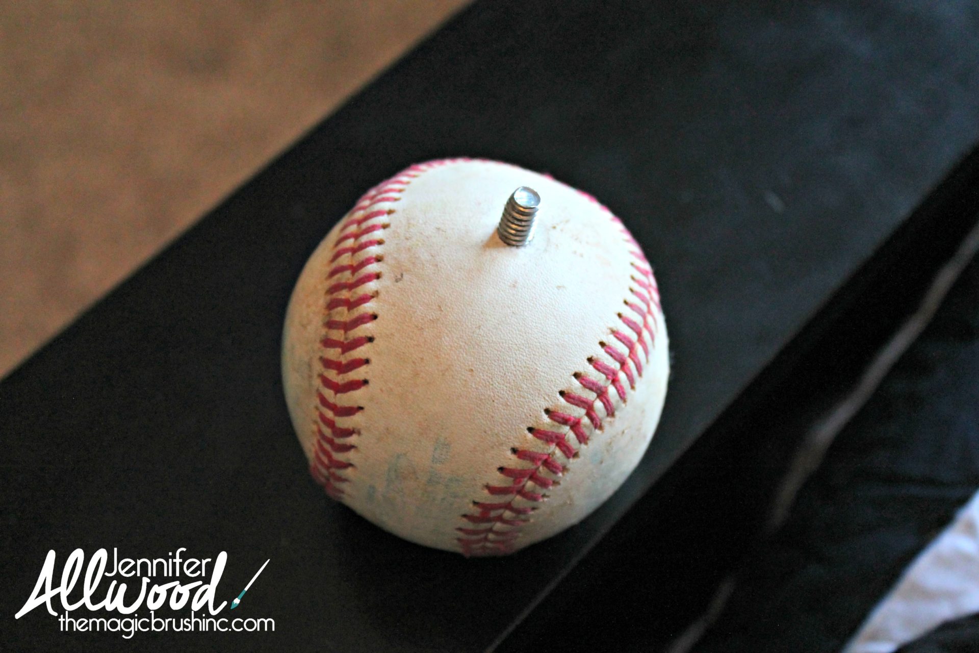 Baseball Curtain Rod Finials - Jennifer Allwood Home
