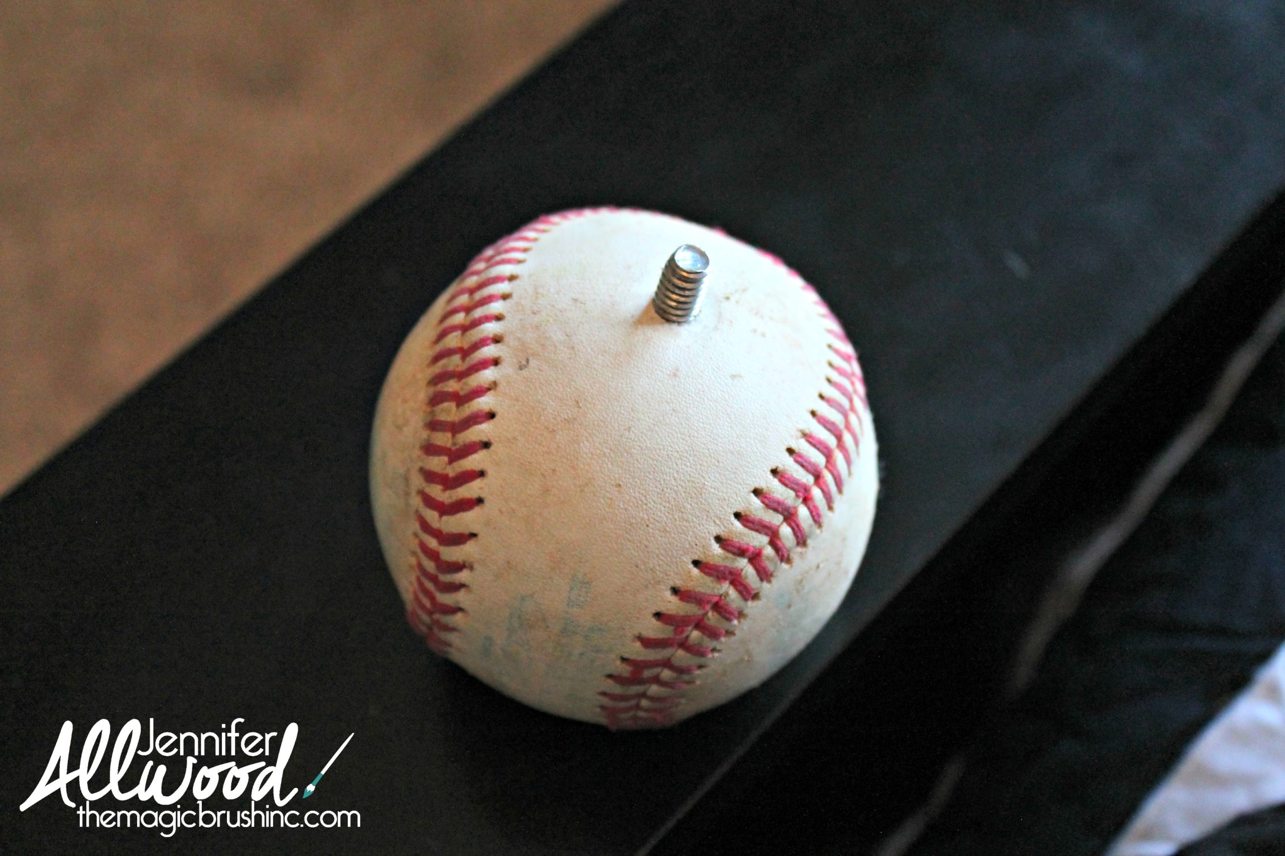Baseball Curtain Rod Finials - Jennifer Allwood Home