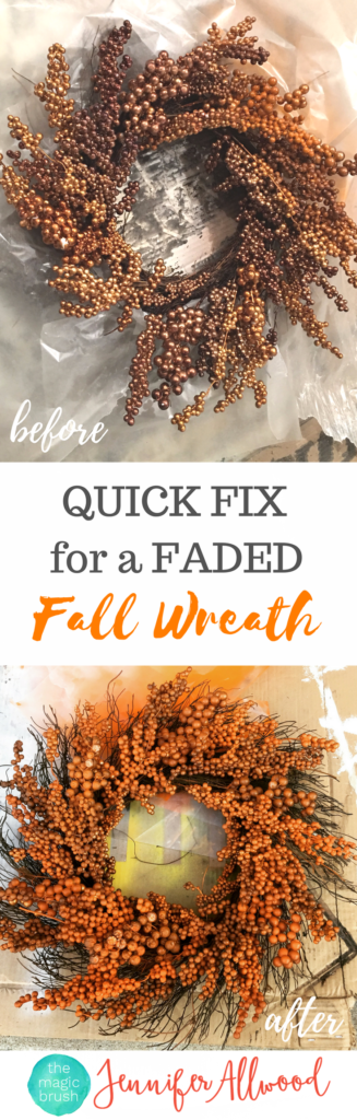 Quick Fall Wreath Update using Spray Paint | Magic Brush