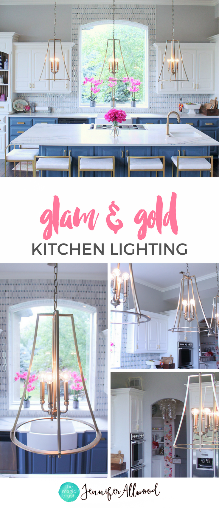 Gold Kitchen Lighting that has me totally obsessed!!!! | Jennifer Allwood