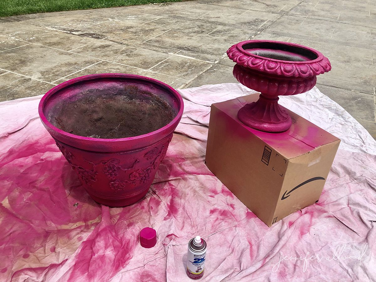 Pink Painted Pots! - Jennifer Allwood Home